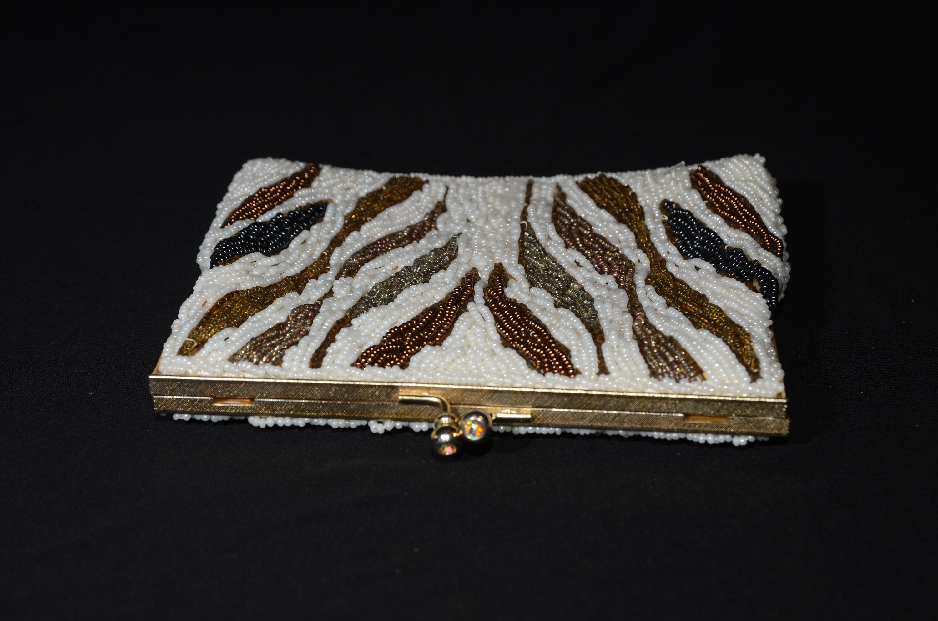 Vintage Purse Gorgeous zebra print Beaded Handbag Canada | Etsy