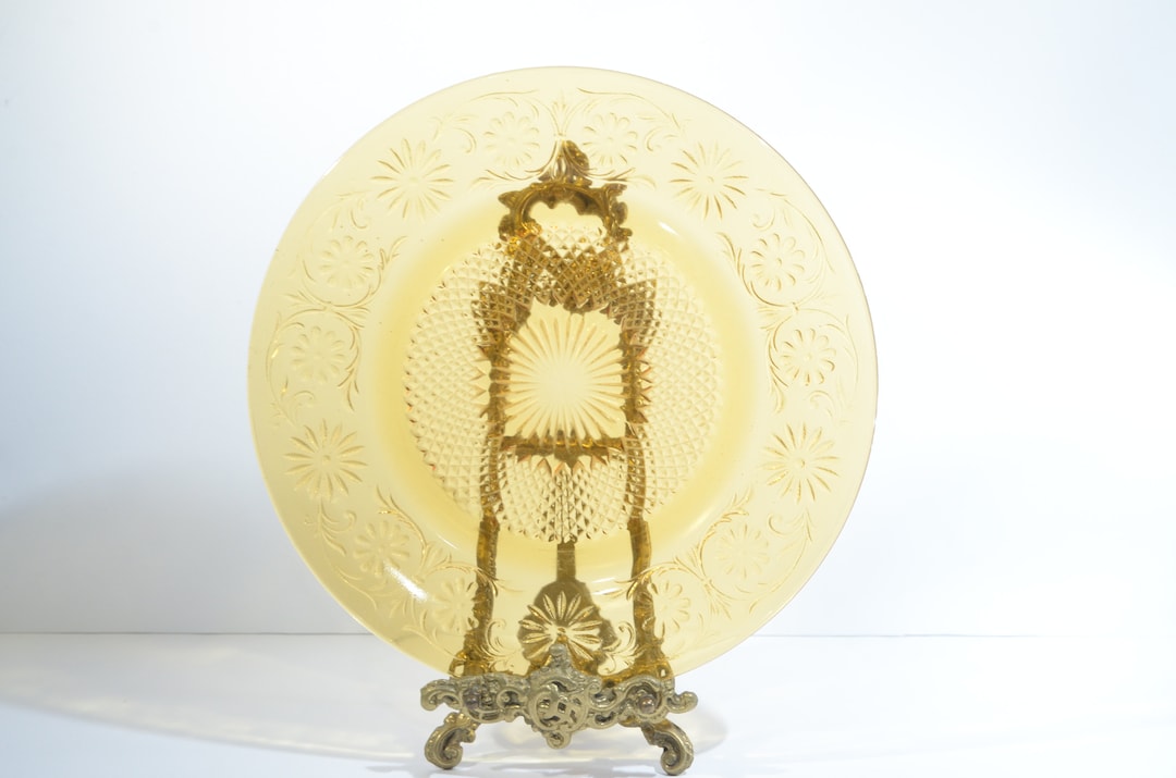 Vintage Depression Glass DAISY by Indiana Glass Amber Dinner Plate ...
