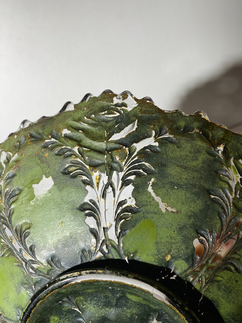 Vintage Victorian Goofus Glass Console Dish Footed Plate Shabby Red ...