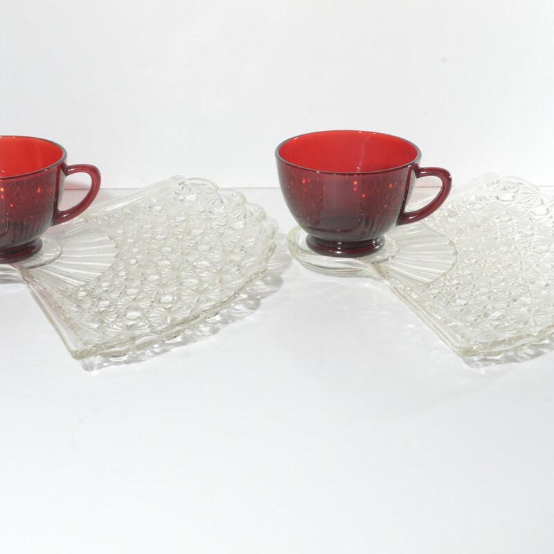 Daisy Button Glass Red - Etsy UK