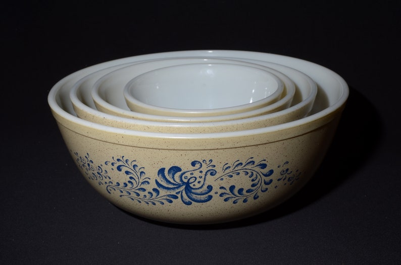 Full Set PYREX HOMESTEAD Mixing Bowl Set of 4 Vintage | Etsy