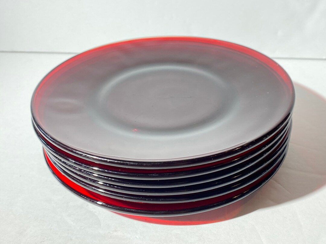 Royal Ruby Red Depression Glass Set of 6 Bread and Butter Plate 6 1/4 ...