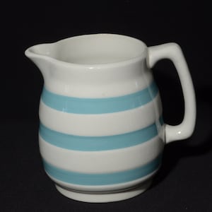 Vintage Colleen Carrigaline Pottery Turquoise Blue and White Stripe ...