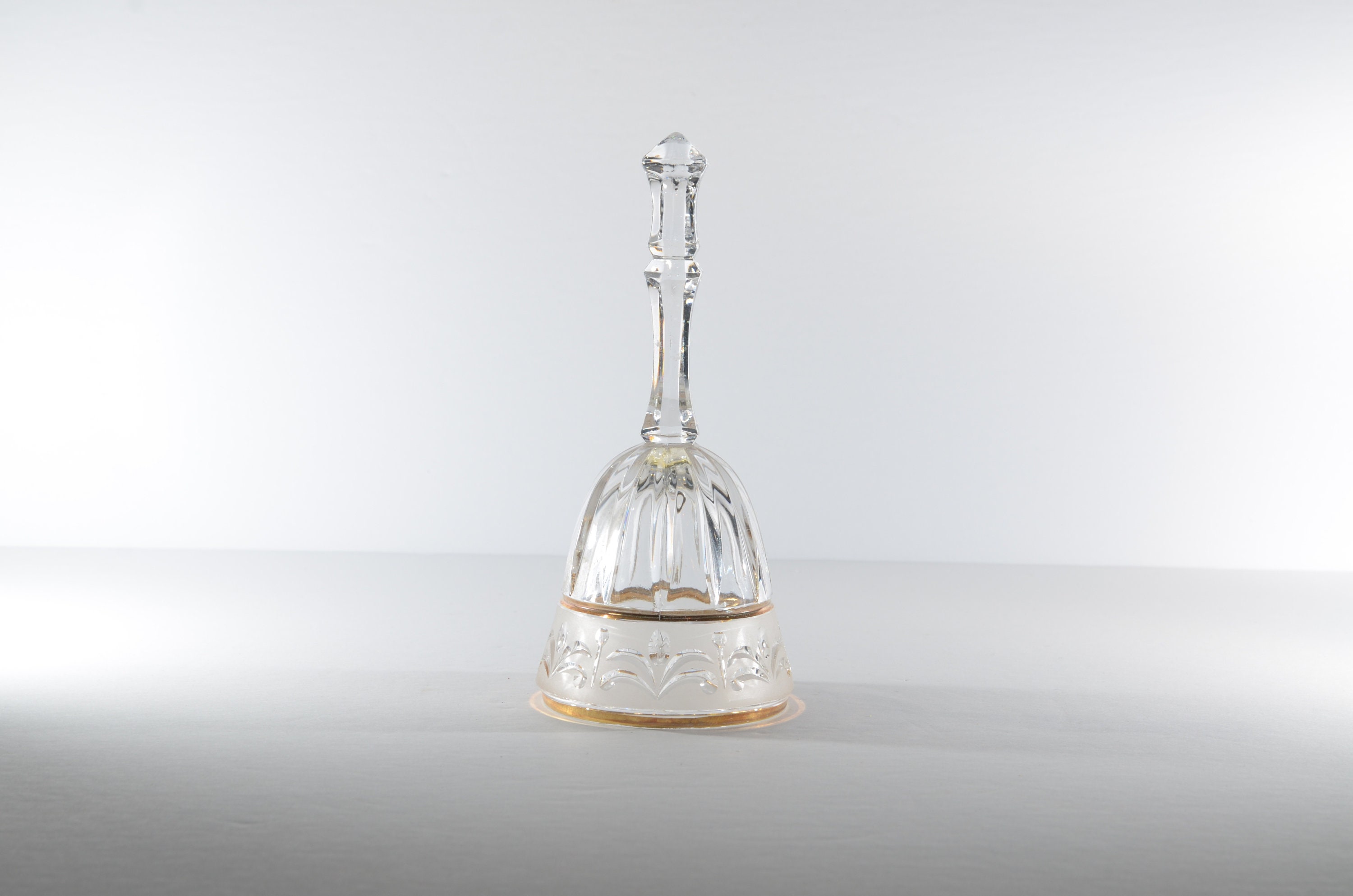 Tall Crystal Glass Bell Vintage Bell Gold Band Clear Glass - Etsy
