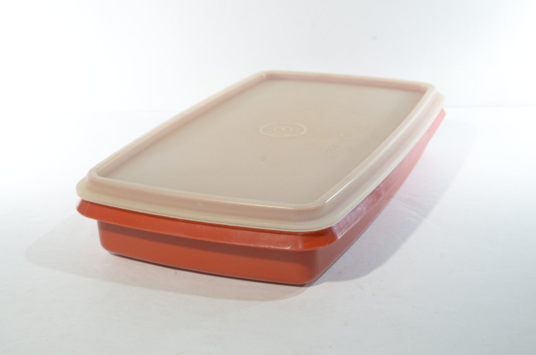 Vintage TUPPERWARE 816 Paprika Color Orange Plastic Container Deli ...