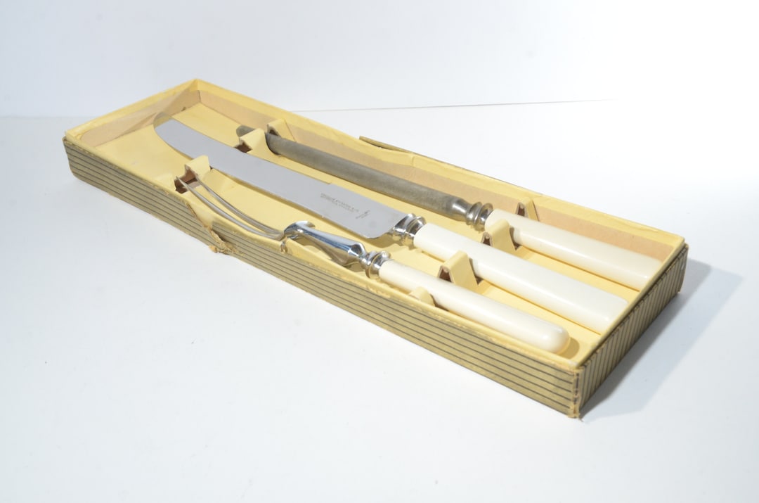 Vintage Thomas Turner & Co Sheffield 3 Piece Carving Set Cutlery Set ...