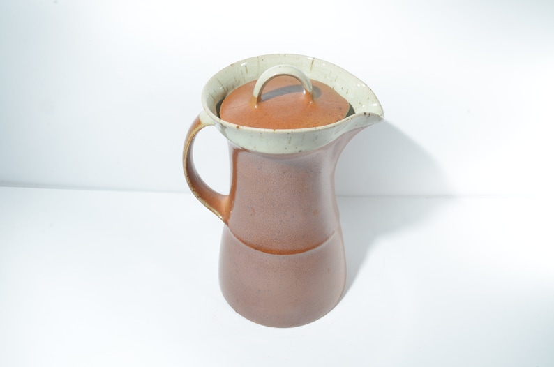 Vintage Pitcher Sial Art Pottery Lid Rust Pottery Gaétan Beaudin ...