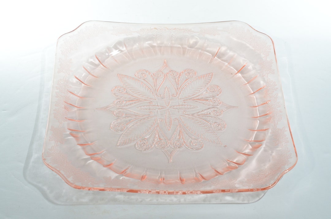 Jeannette Glass ADAM Depression Glass Dinner Plate 9 Inches Square ...
