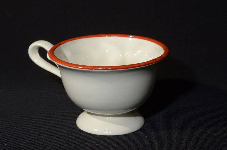 Vintage Male Face Teacup Man Red Rim Red and White Bow Tie CHIPS on ...