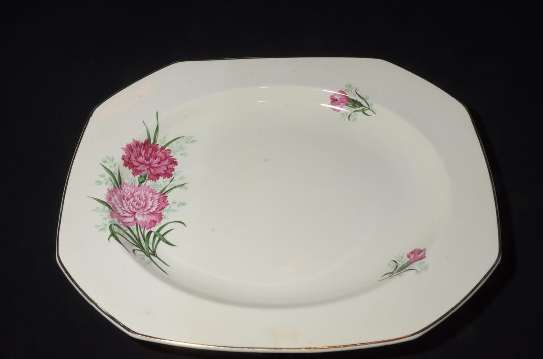 ALFRED MEAKIN Carnation Platter 14 Inches Serving Plate Vintage 22 Kt ...