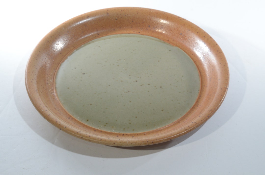 Vintage Dessert Plate Sial 7 Inches Art Pottery Rust Green Celadon Rare ...