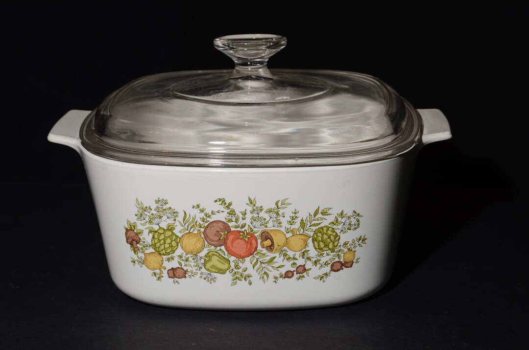 CORNING WARE 3 Qt Vintage Spice of Life Casserole Glass Lid Covered ...