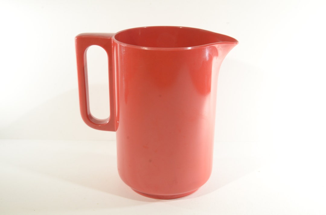 Vintage Hutzler MELMAC Red Pitcher Jug 6 3/8" Tall 1 Liter Hard Plastic ...