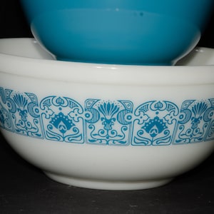 PYREX Horizon Blue Set of 3 Bowls 401 402 and 403 Vintage Pyrex Mixing ...