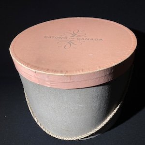 Vintage Eaton's of Canada Round Hat Box Cardboard Storage Box Montreal ...