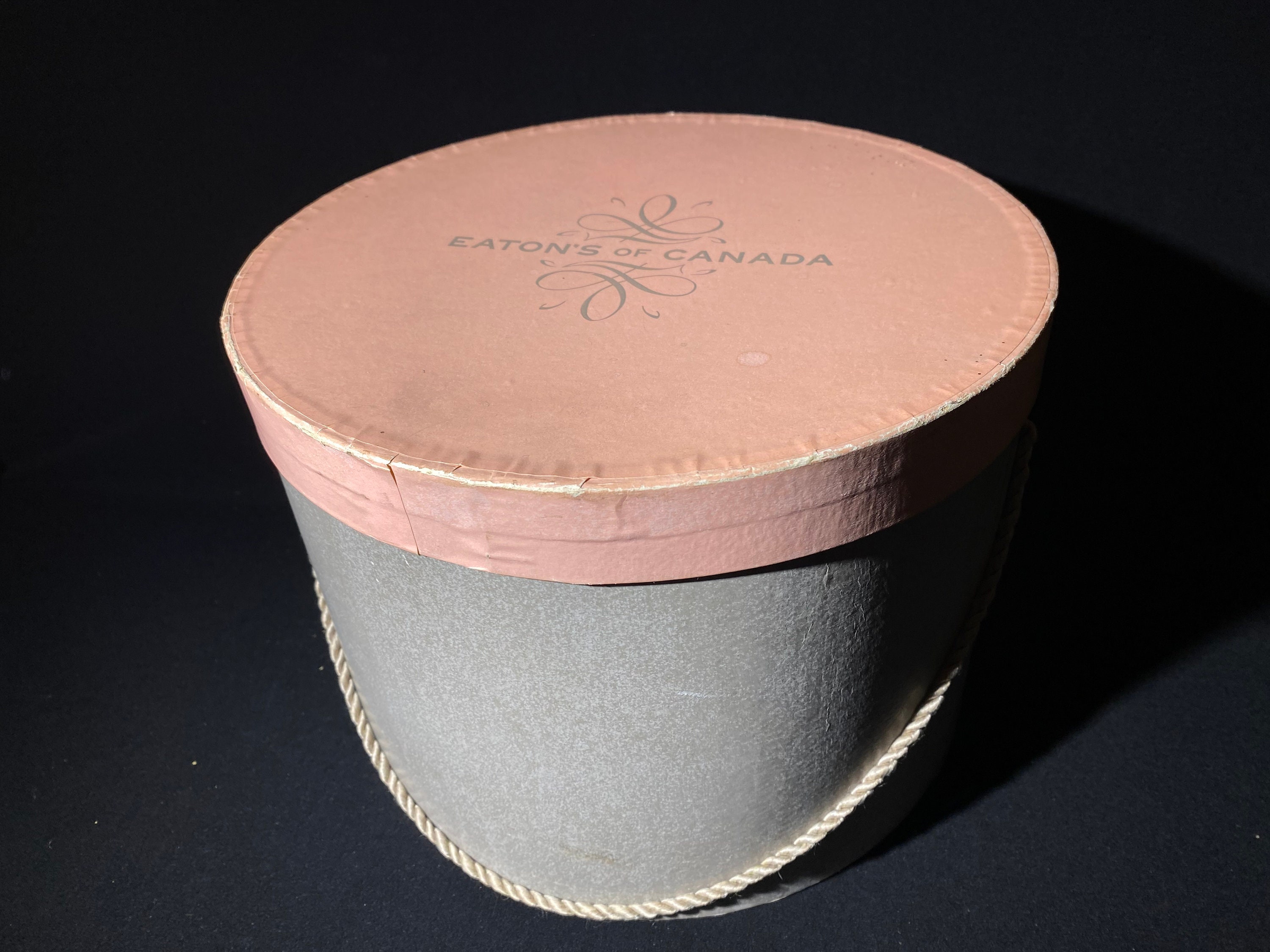 Vintage Eaton's of Canada Round Hat Box Cardboard Storage Box Montreal ...