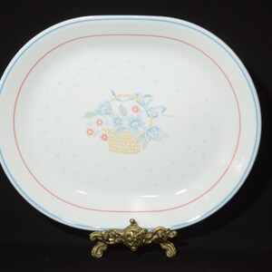 Corelle Blue Ribbon Flower Basket Platter Tray Serving Plate 12 Inches ...