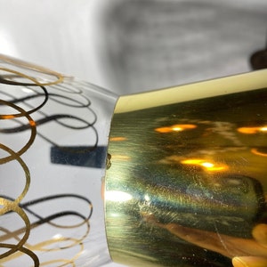 COLONY Large Coffee Pot Carafe Gold Scroll Design Mid Century Glassware ...