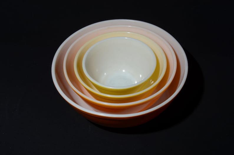 Set PYREX Daisy Citrus Mixing Bowls Vintage Pyrex Mixing Bowl Set 401 ...