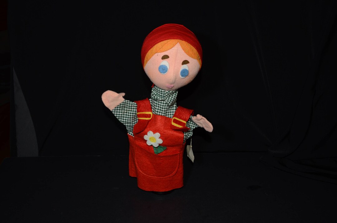 Vintage Czechoslovakia Hand Puppet Red Riding Hood Glove Puppet Felt ...