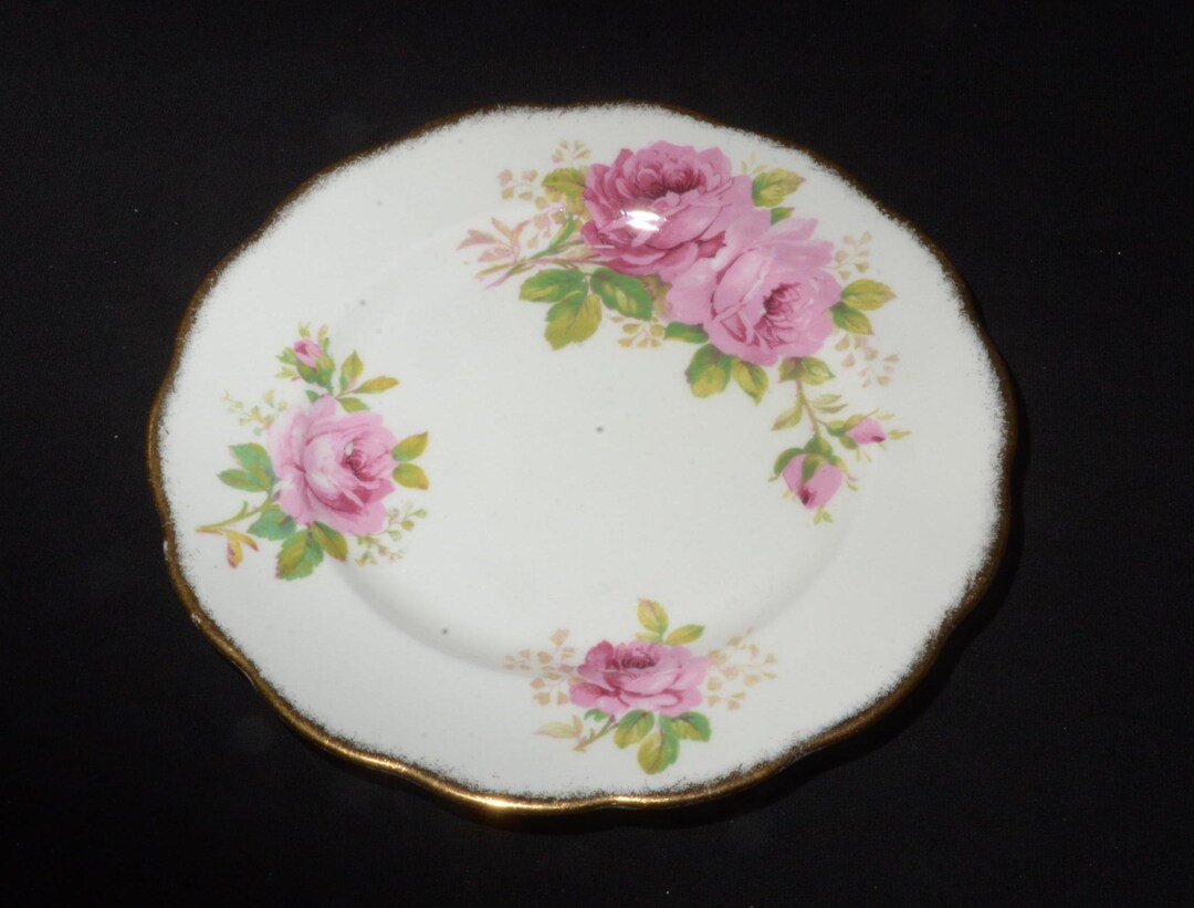 ROYAL ALBERT American Beauty Plate 8 Inches Crown China Brushed Gold ...