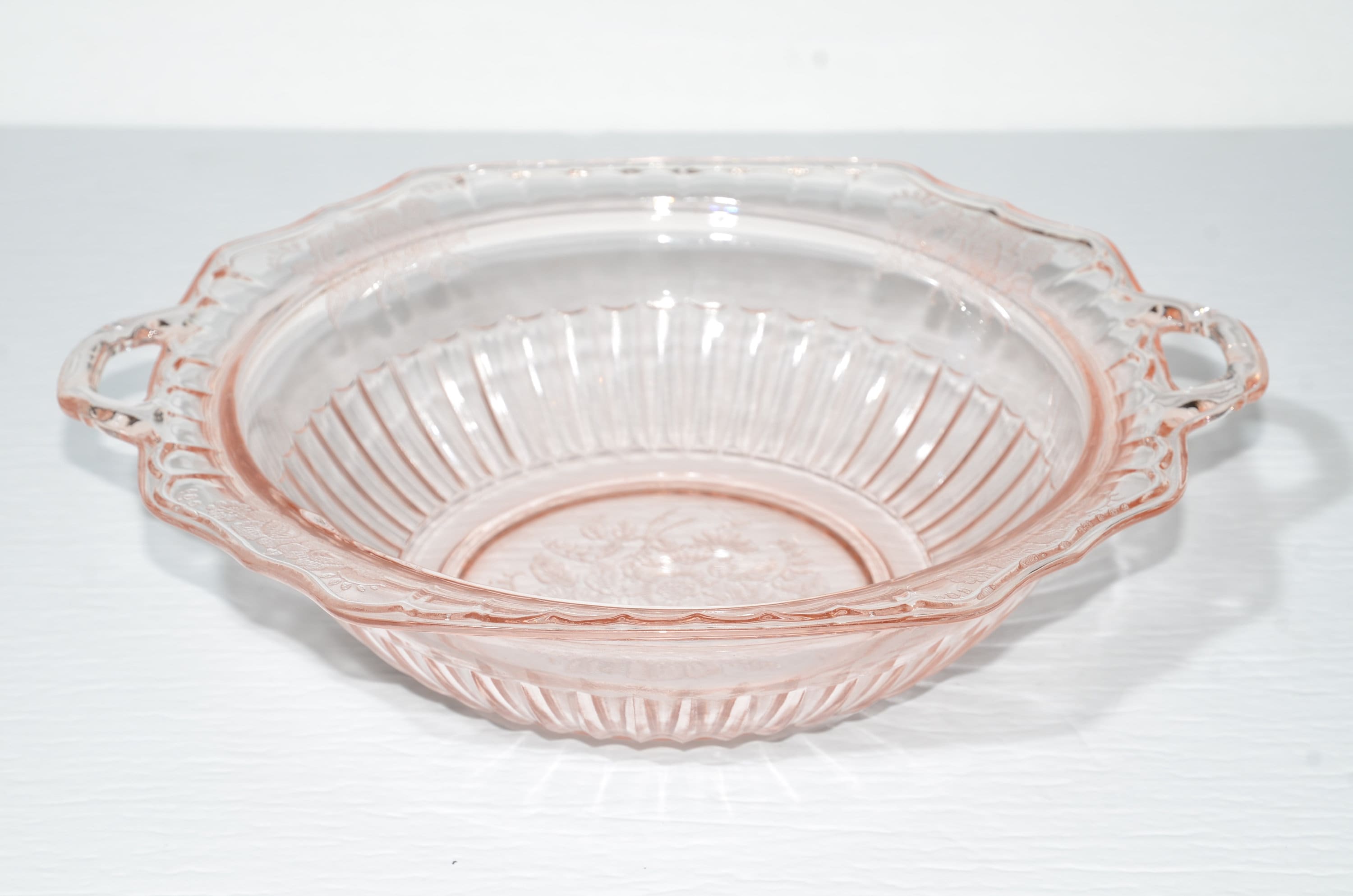 Anchor Hocking MAYFAIR Open Rose Pink Depression Glass Vegetable Bowl ...