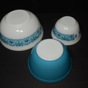 PYREX Horizon Blue Set of 3 Bowls 401 402 and 403 Vintage Pyrex Mixing ...