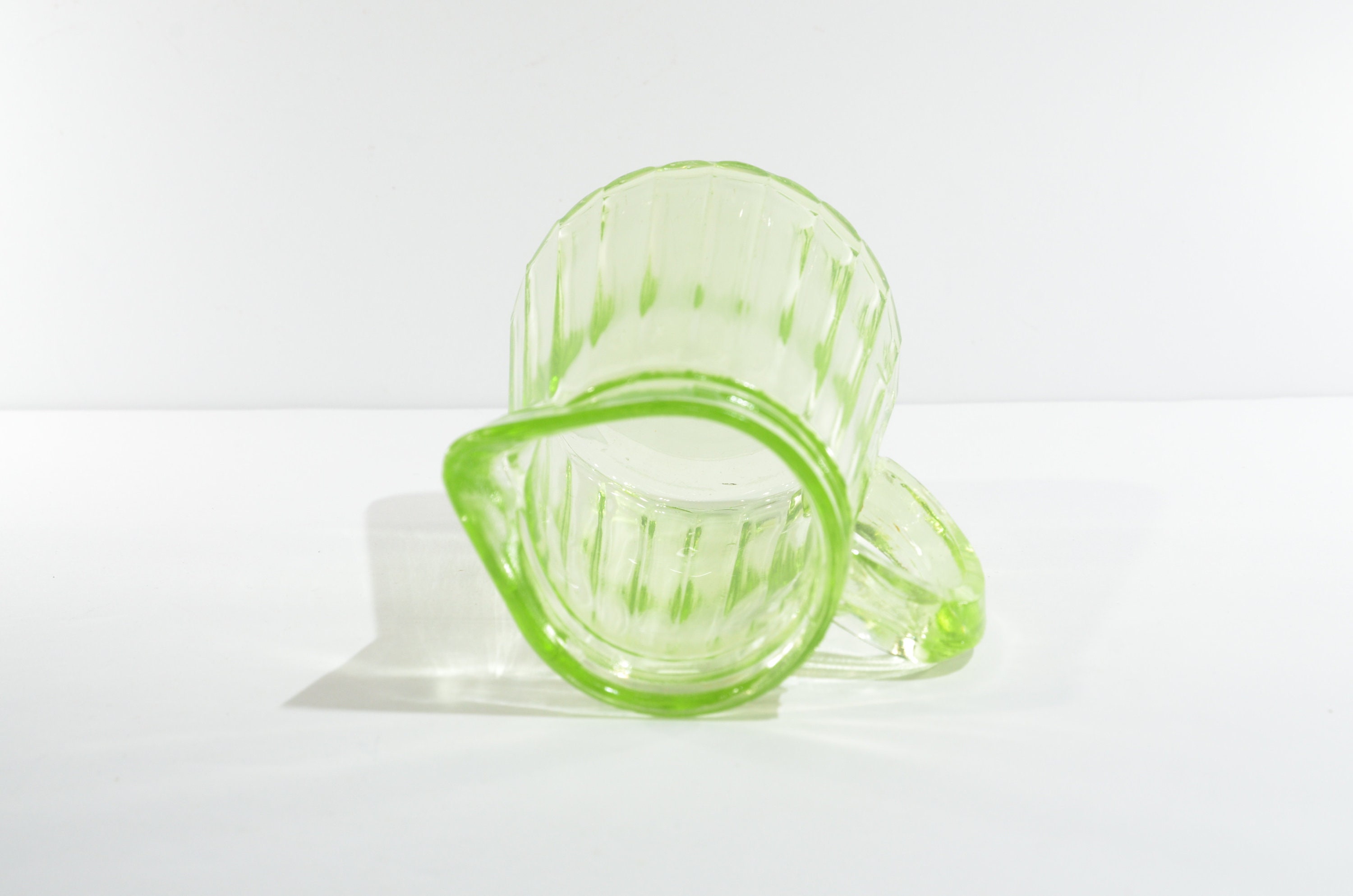 Anchor Hocking Green Depression Glass Ribbed Syrup Milk Jug - Etsy