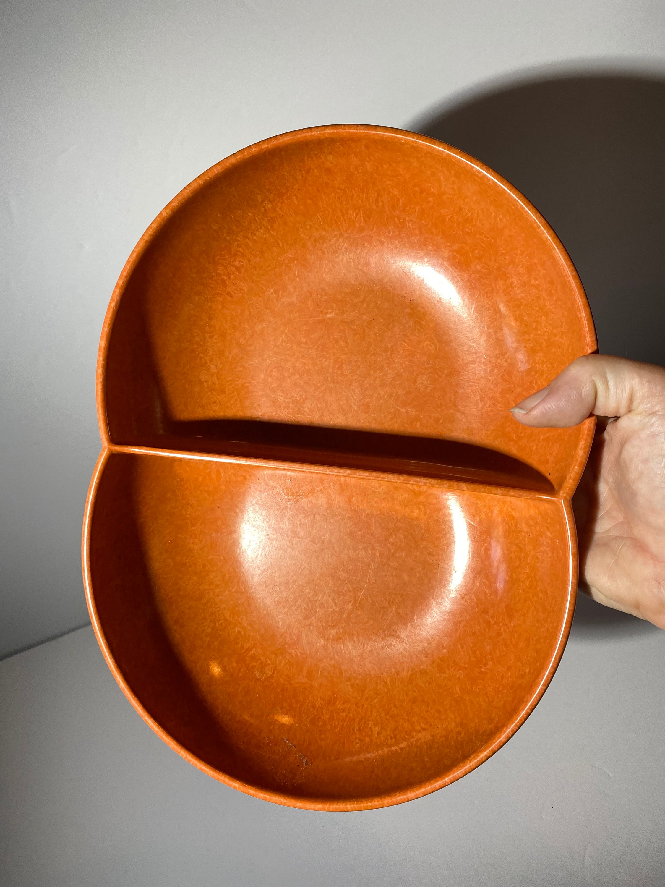 Vintage COLORAMIC Melmac Burnt Orange Divided Bowl Melamine - Etsy