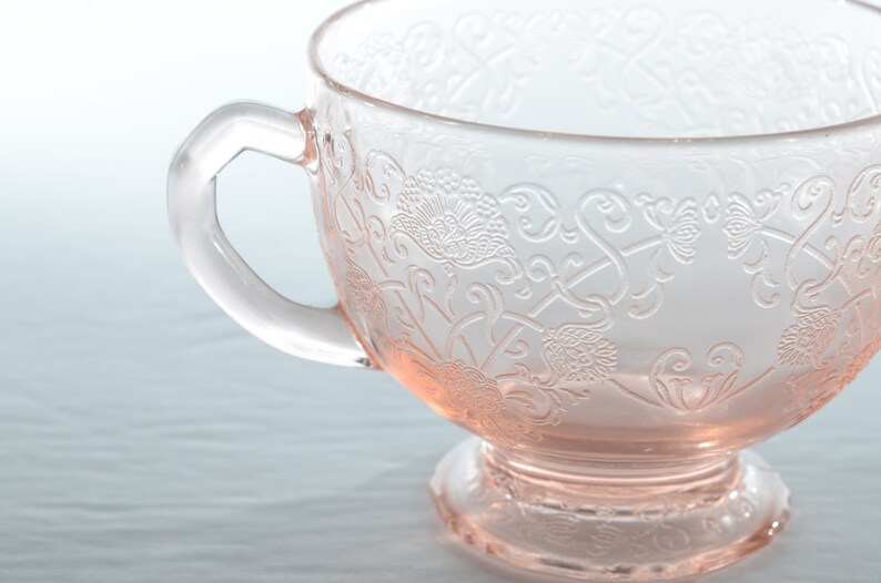 HAZEL ATLAS GLASS Co Pink Depression Glass Sugar bowl | Etsy