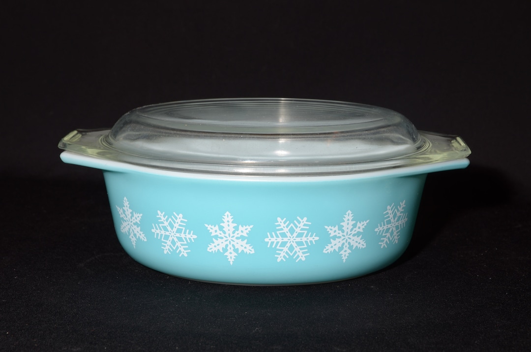 PYREX Snowflake Casserole Dish Clear Lid 1 1/2 Qt 1950s Vintage 043 ...