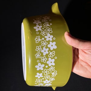 PYREX Spring Blossom Green Crazy Daisy Casserole Dish Set Lid Milk ...