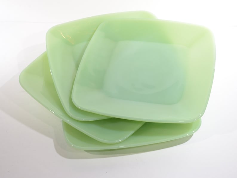 FIRE KING Charm Jadeite Set of 4 Luncheon Plate 8 1/4 - Etsy