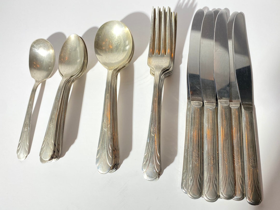 Vintage Eagle EPNS Flatware Set for 8 Silver Plated 33 Pieces - Etsy