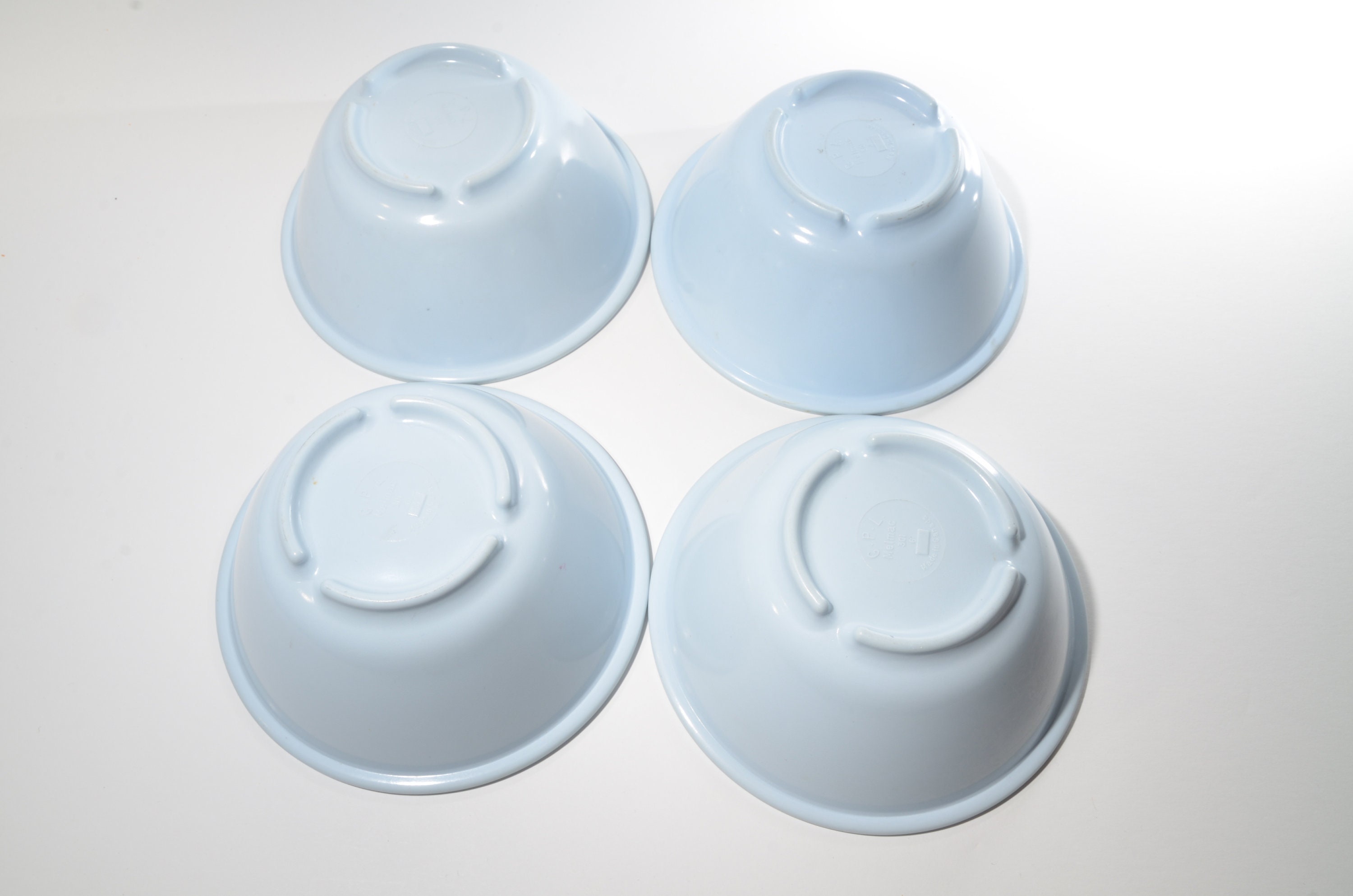 Vintage MELMAC Blue GPL Canadian Melamine Set of 4 Soup Bowl Cereal ...
