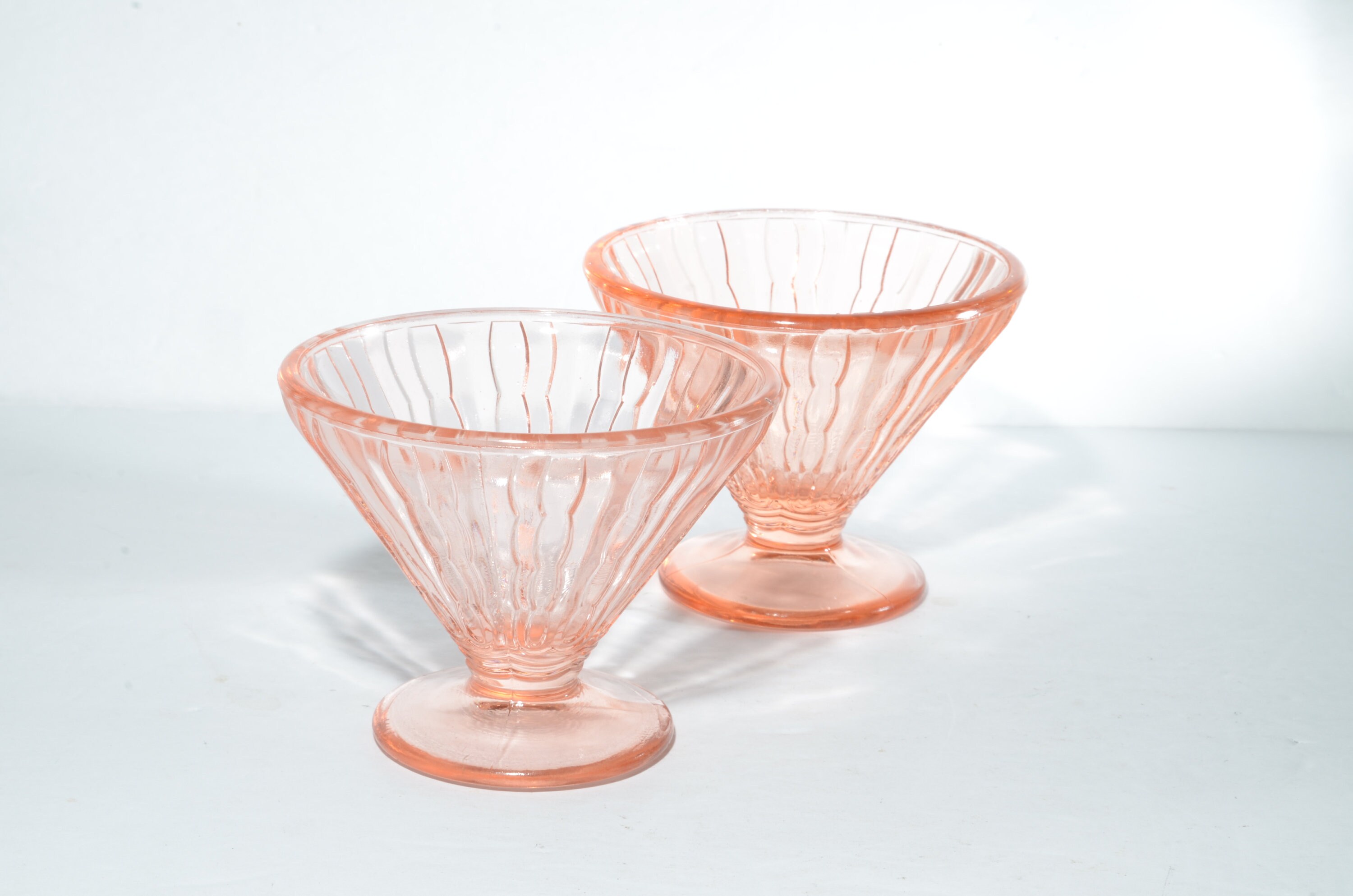 RARE vintage Pink Set of 2 Sherbet Bowl ice cream glass | Etsy