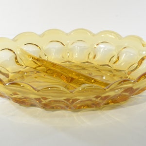 Anchor Hocking Fairfield Pattern Amber Glass Relish Dish Platter 2-part ...