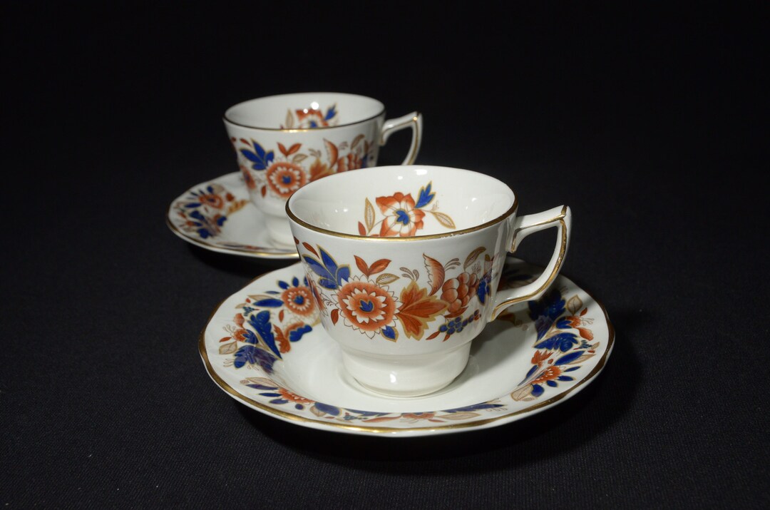 Set of 2 BOOTHS Dovedale Small Teacup and Saucer Set Demitasse England ...
