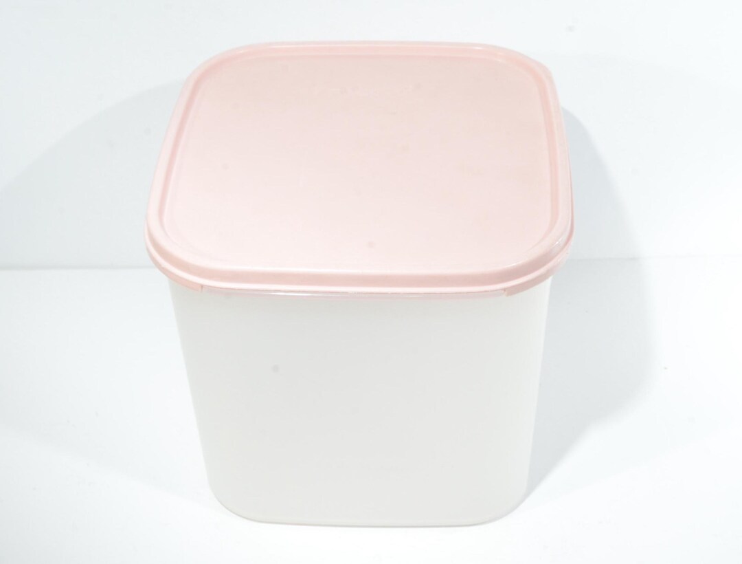 Vintage TUPPERWARE Modular Mates #3 Square 1621H Pink Lid 1623 4 Liters ...