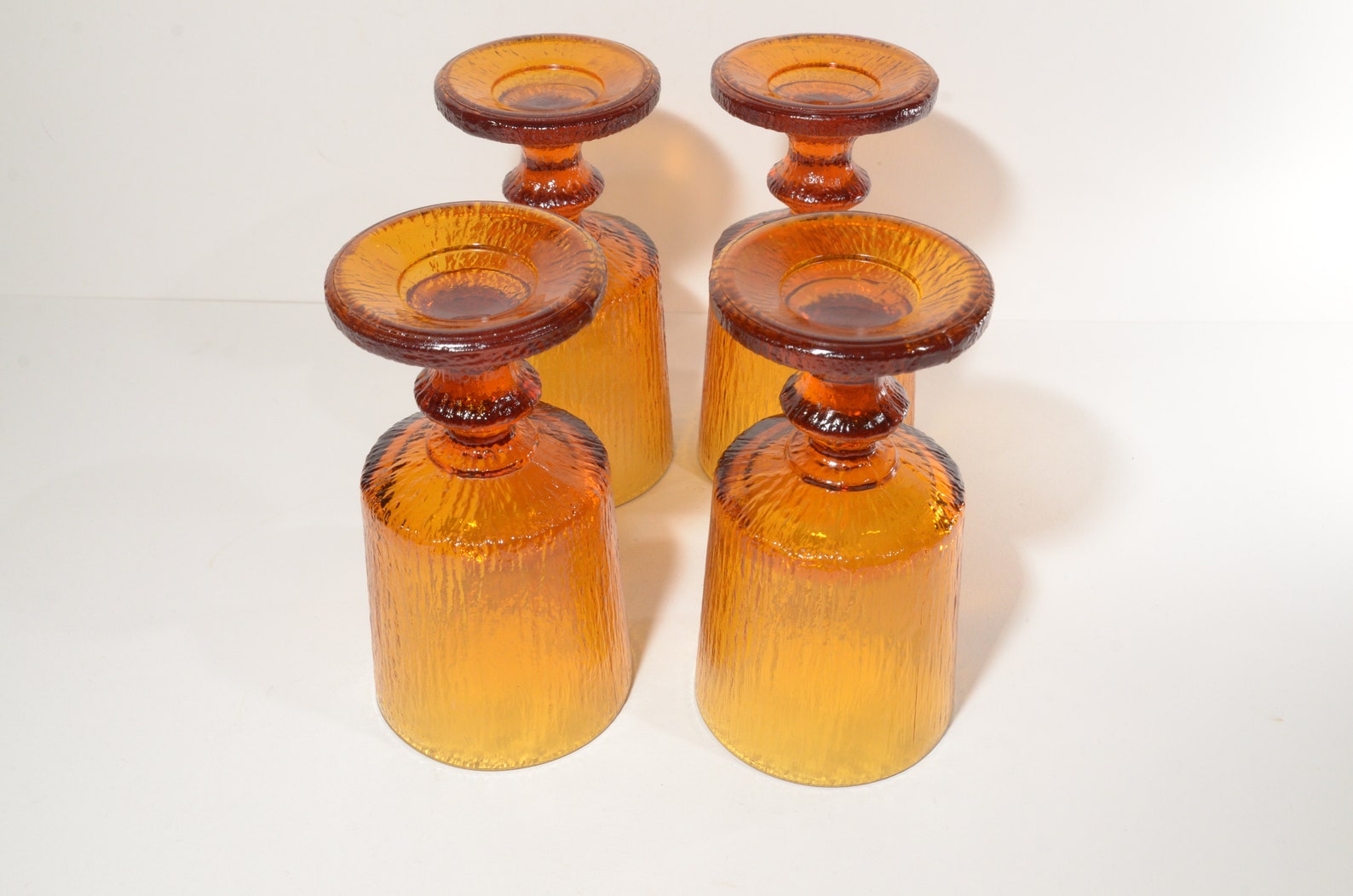 Vintage Ravenhead Siesta Set of 4 Water Glasses 5 1/2" Wine Glass Bark ...