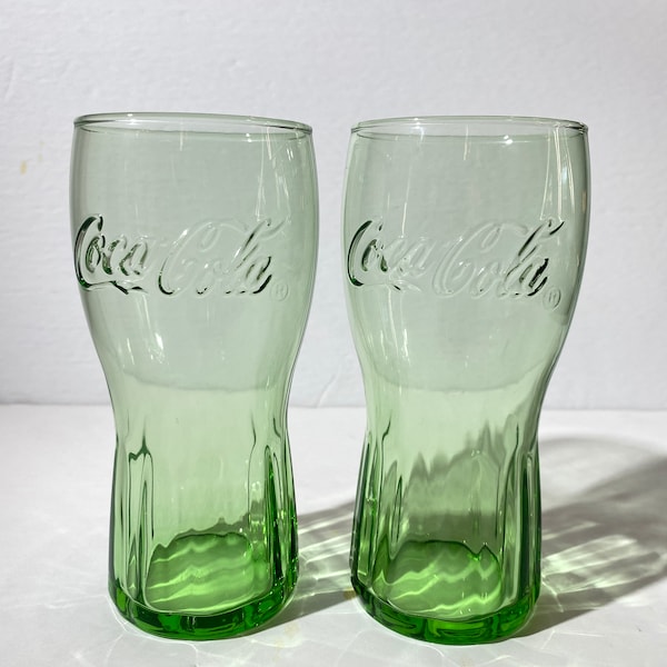 Uranium Glass Coca Cola Glasses - Etsy