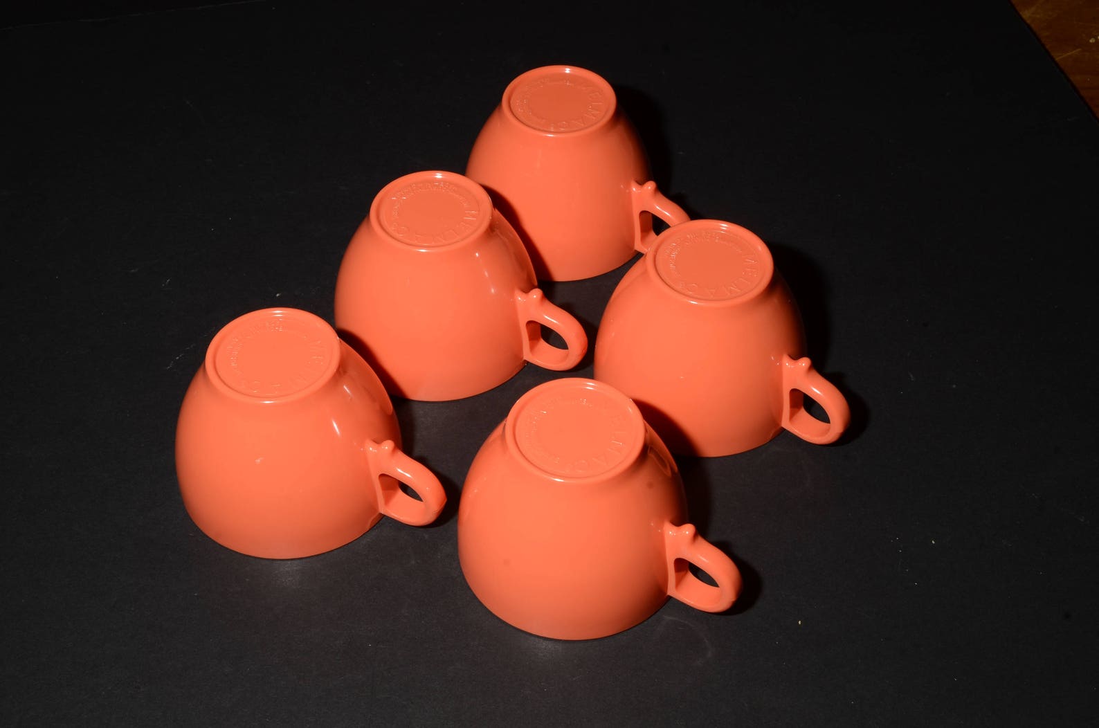 Vintage MELMAC Melamine Orange Coffee Cups Tea Cups Set | Etsy
