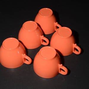 Vintage MELMAC Melamine Orange Coffee Cups Tea Cups Set of 5 Dinnerware ...