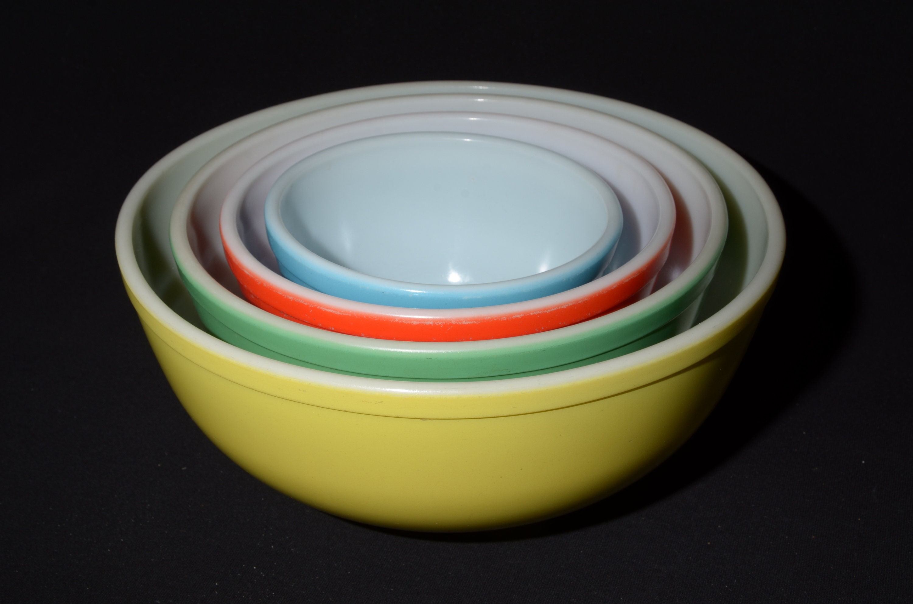 Full Set 4 PYREX Primary Color Mixing Bowls Vintage Pyrex - Etsy