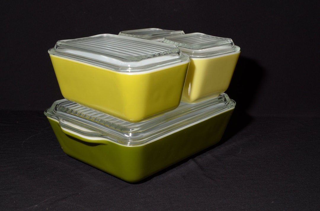 PYREX Verde Full Set Fridgie Lid Fridge Vintage Pyrex Set Refrigerator ...