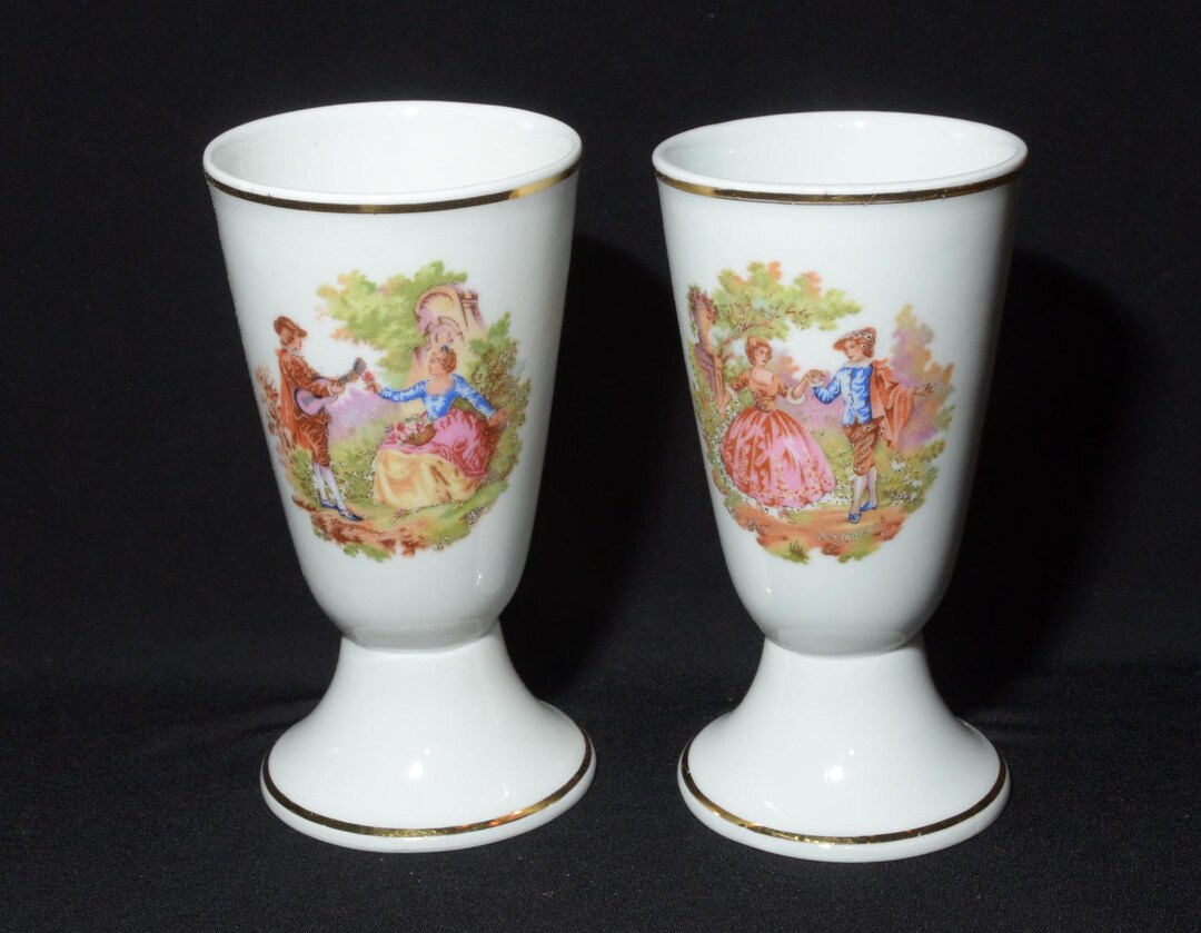 Set of 2 LIMOGES France Mazagran Cup Coffee Set Tea Footed Coffee Cup ...