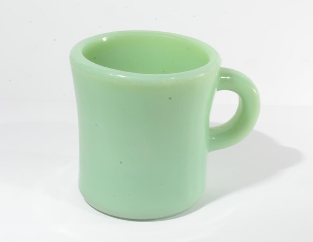 FIRE KING Jadeite Restaurant Ware C Handle Coffee Mug Heavy Mug ...