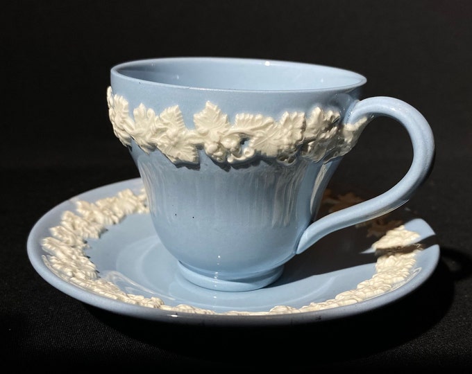 Vintage Wedgwood Queensware DEMITASSE Teacup and Saucer Set Wedgwood of ...