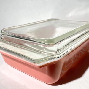 PYREX Pink Scroll Space Saver Baking Dish Lid Promotional Vintage Mid ...