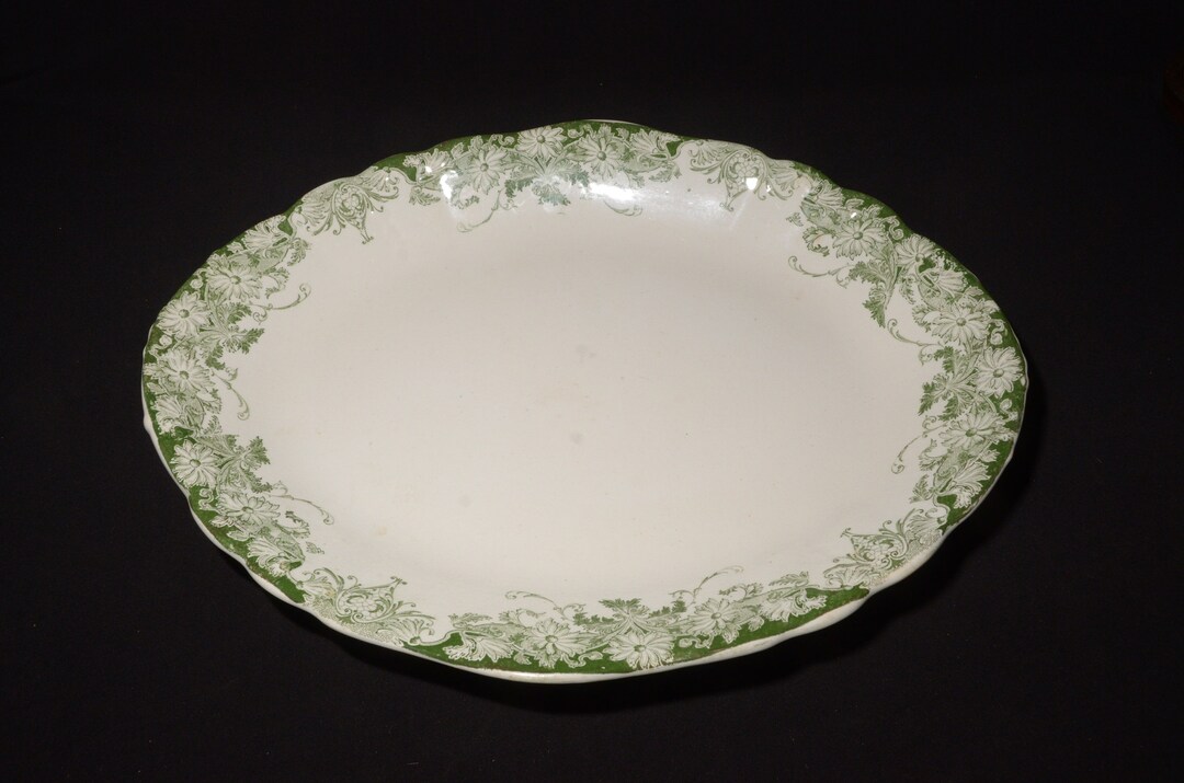 Antique Samuel Ford & Co Burslem Large Serving Platter Turkey Platter ...